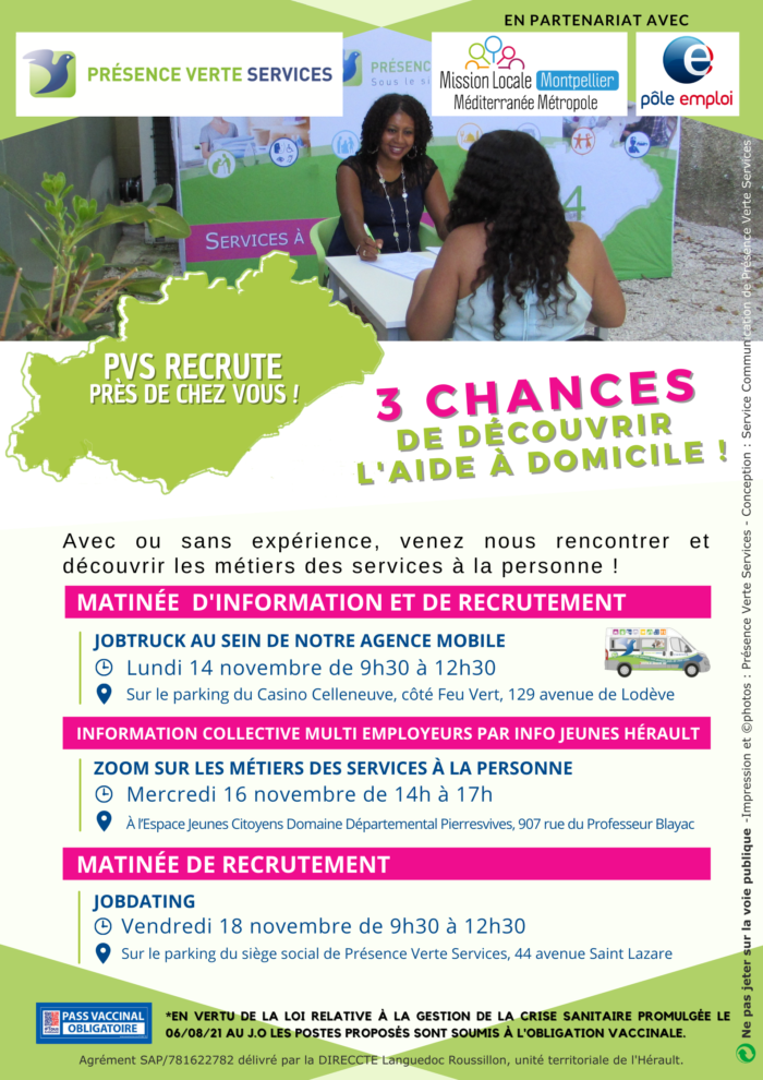 L’AGENCE MOBILE PVS – INFO MÉTIERS ! - Présence Verte Services Hérault